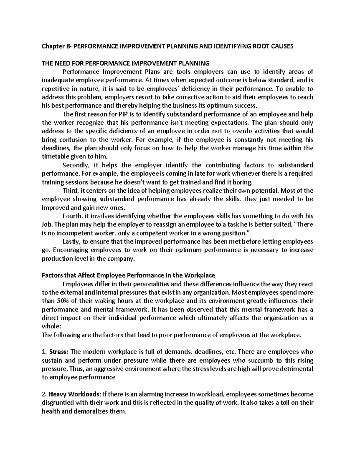 SF-Chapter-8 - Performance Management - Chapter 8- PERFORMANCE ...