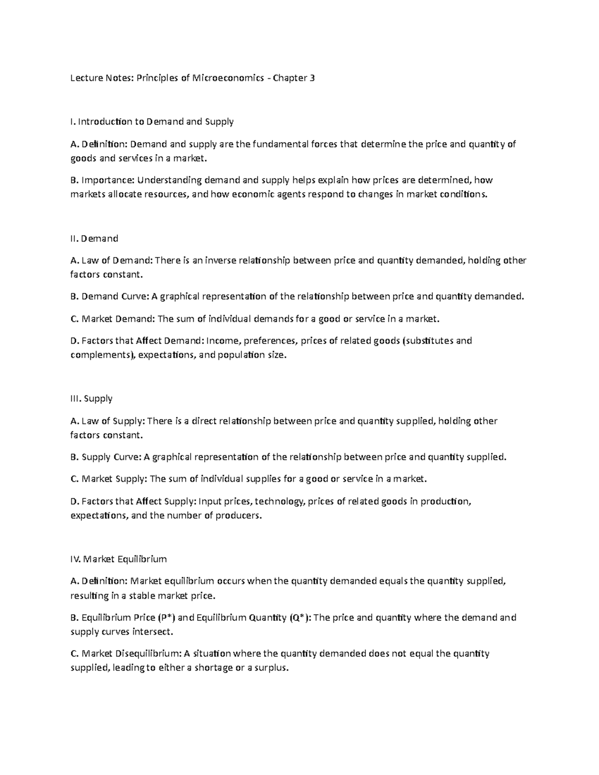 Micro chapter 3 - Lecture Notes: Principles of Microeconomics - Chapter ...