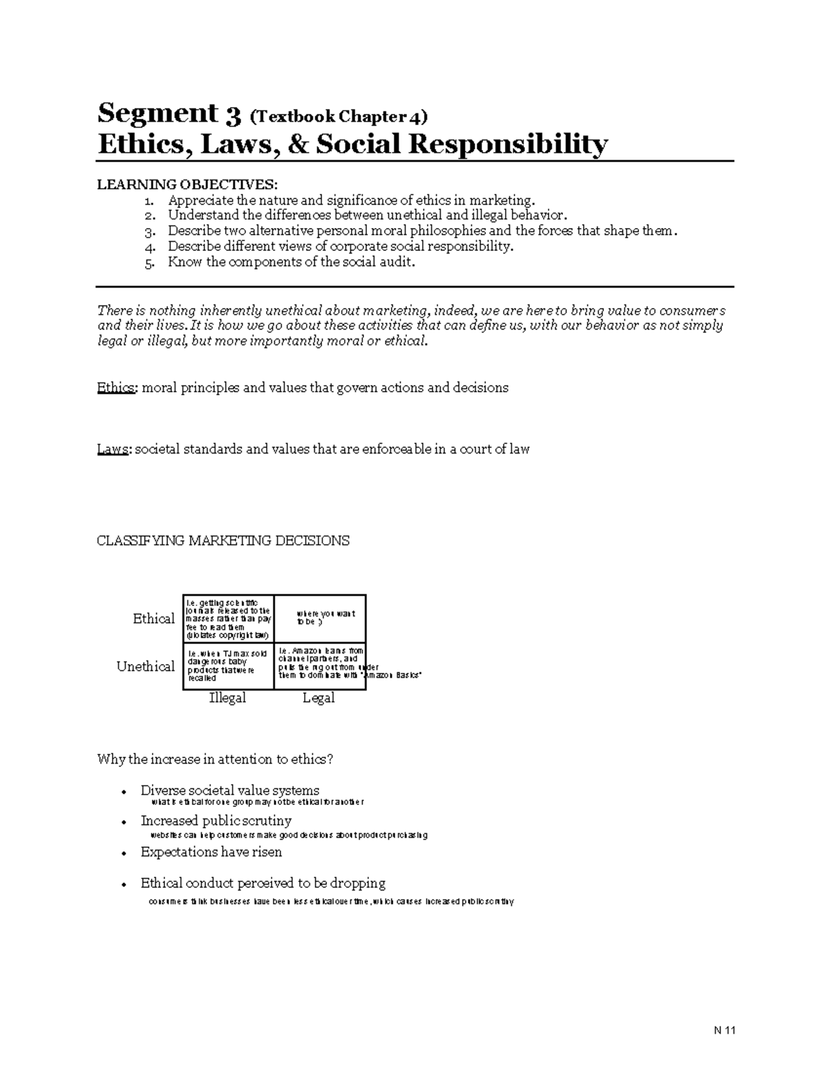 Laws and Ethics - Segment 3 (Textbook Chapter 4) Ethics, Laws, & Social ...