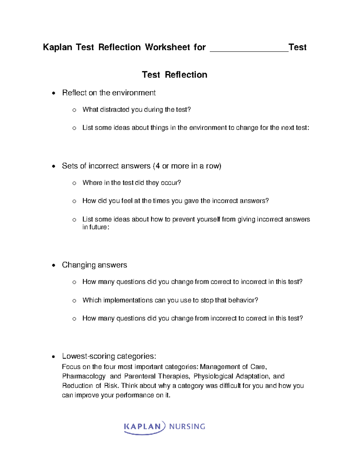 Test Reflection+Worksheet - Think about why a category was difficult ...