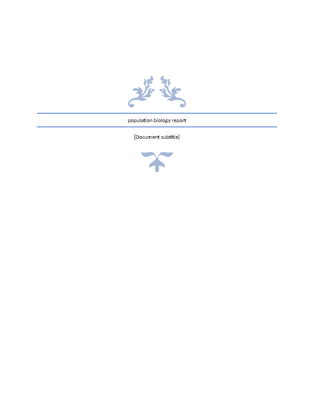 Population biology report - population biology report [Document ...