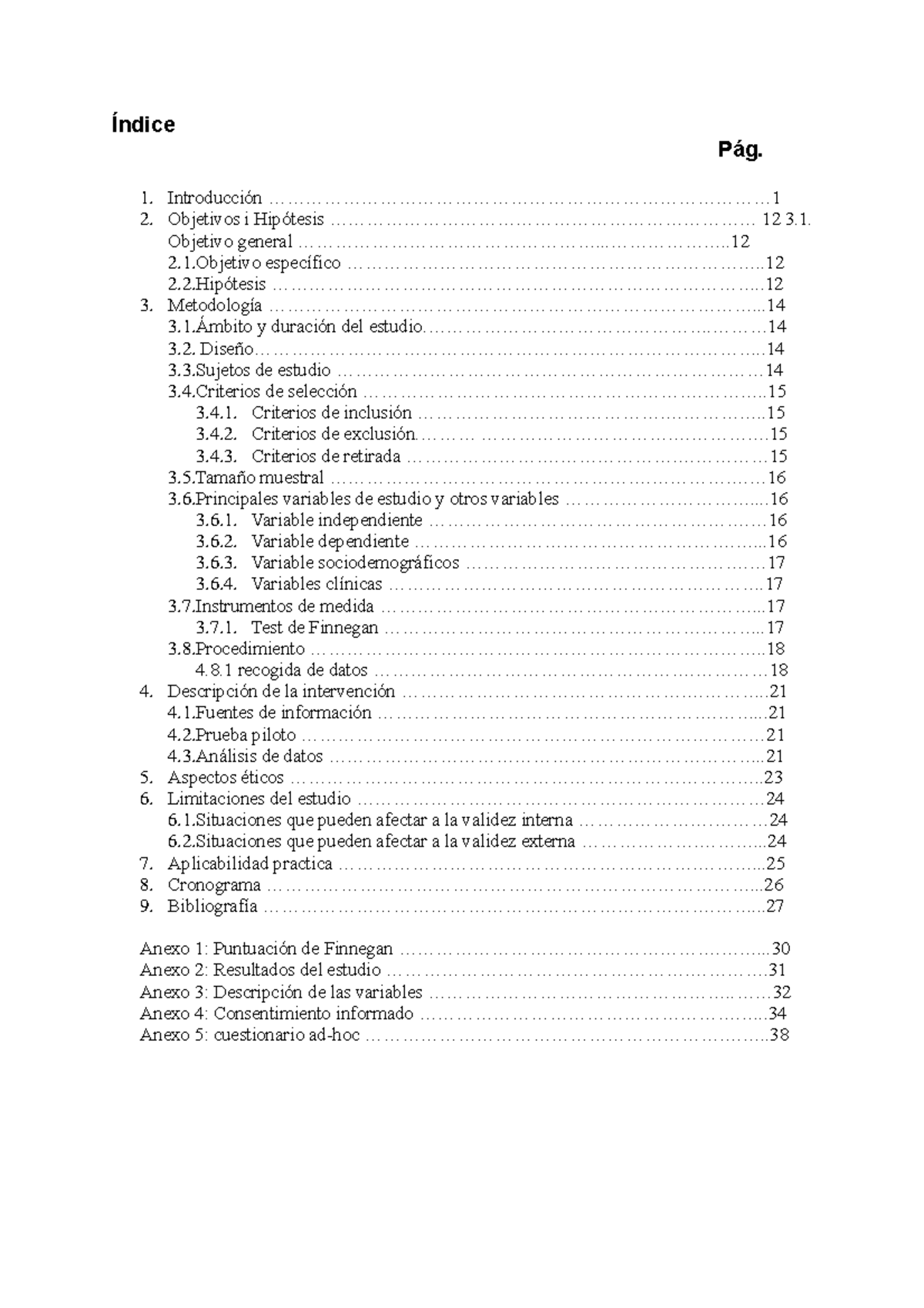 Índice - indice para proyecto de recerca - Índice Introducción Pág ...