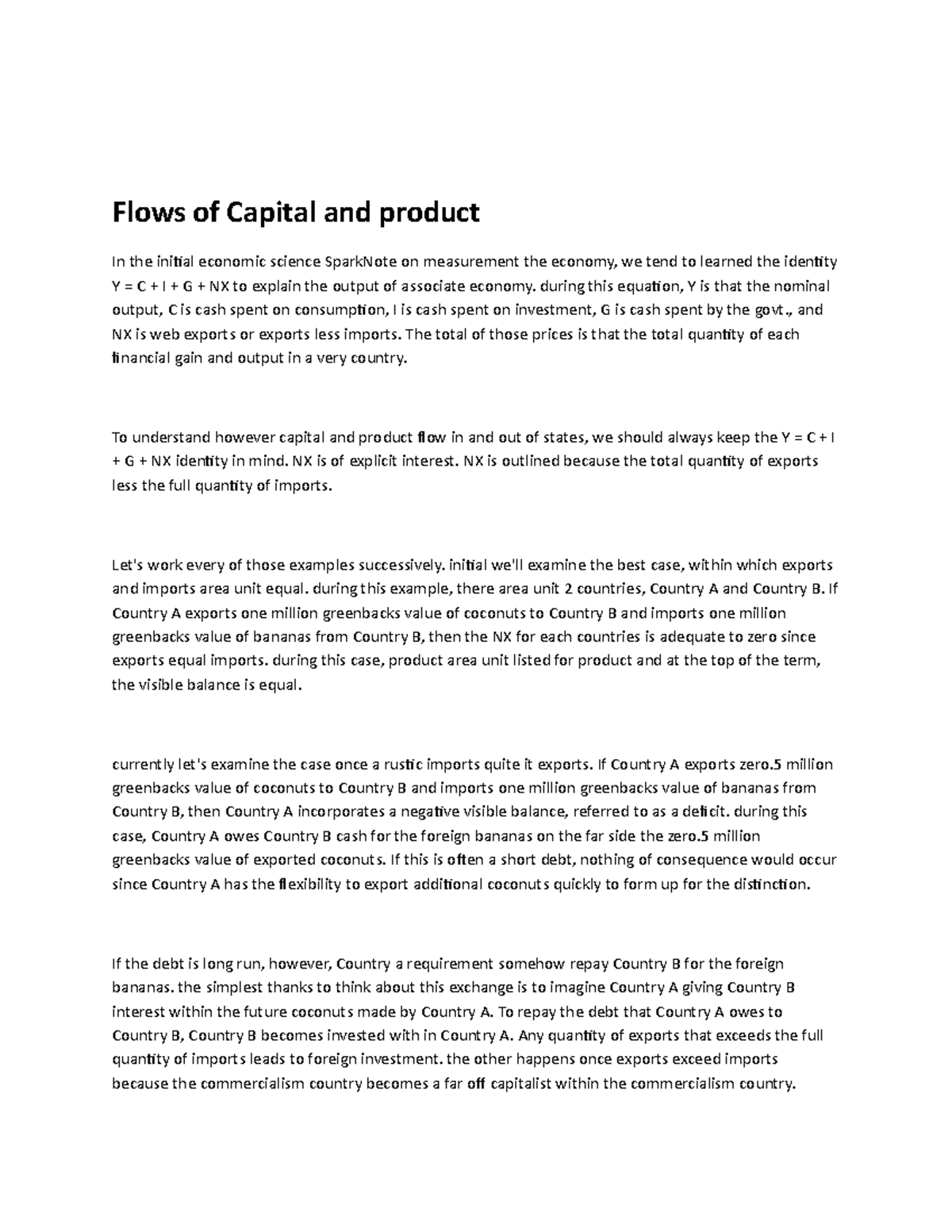 Flows of Capital and product - during this equation, Y is that the ...