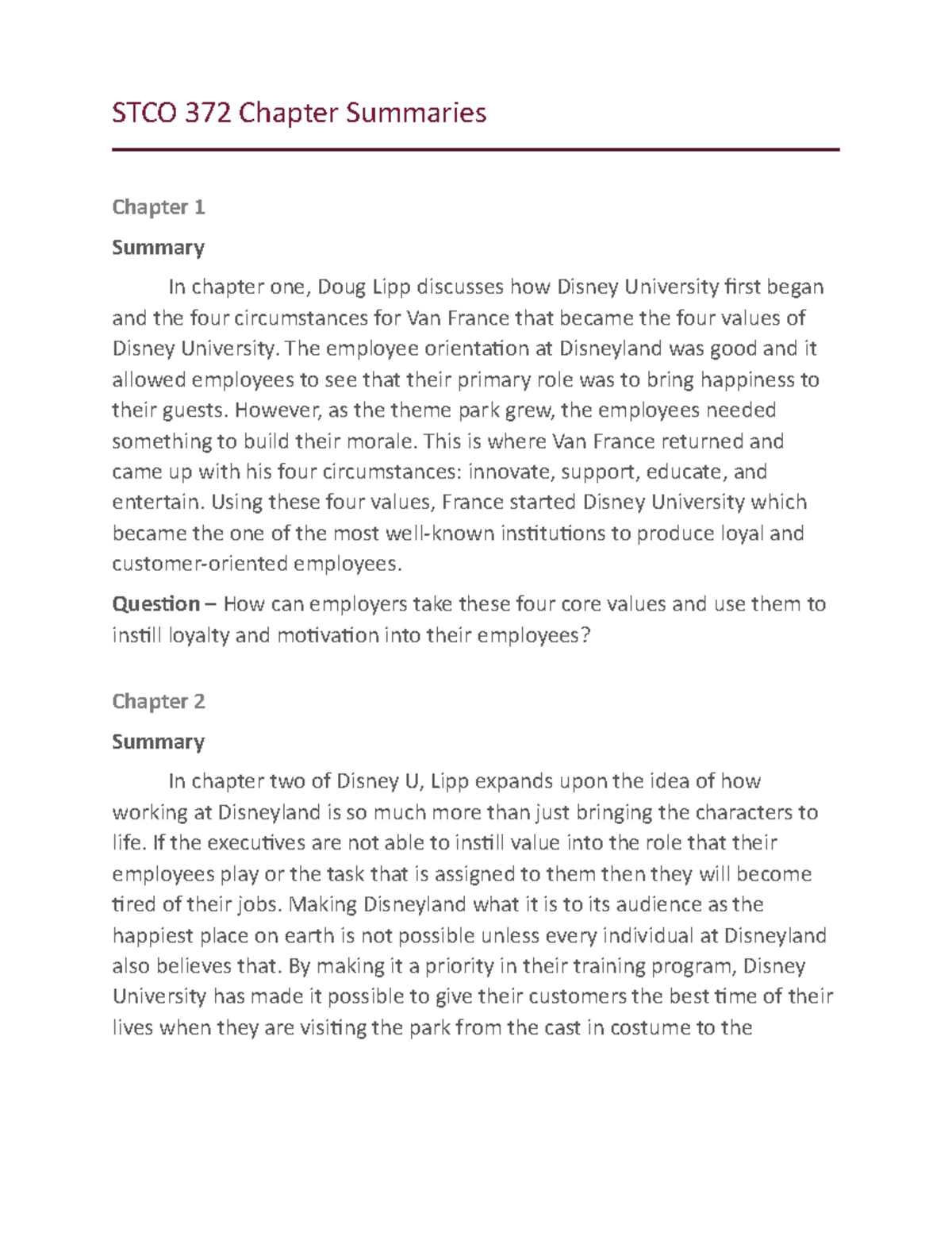 STCO 372 Chapter Summaries - STCO 372 Chapter Summaries Chapter 1 ...