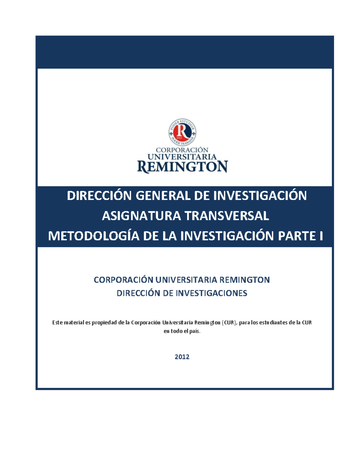 03-1-Metodologia general de la investigacion pregrado M1 - DIRECCI”N GENERAL DE INVESTIGACI”N ...