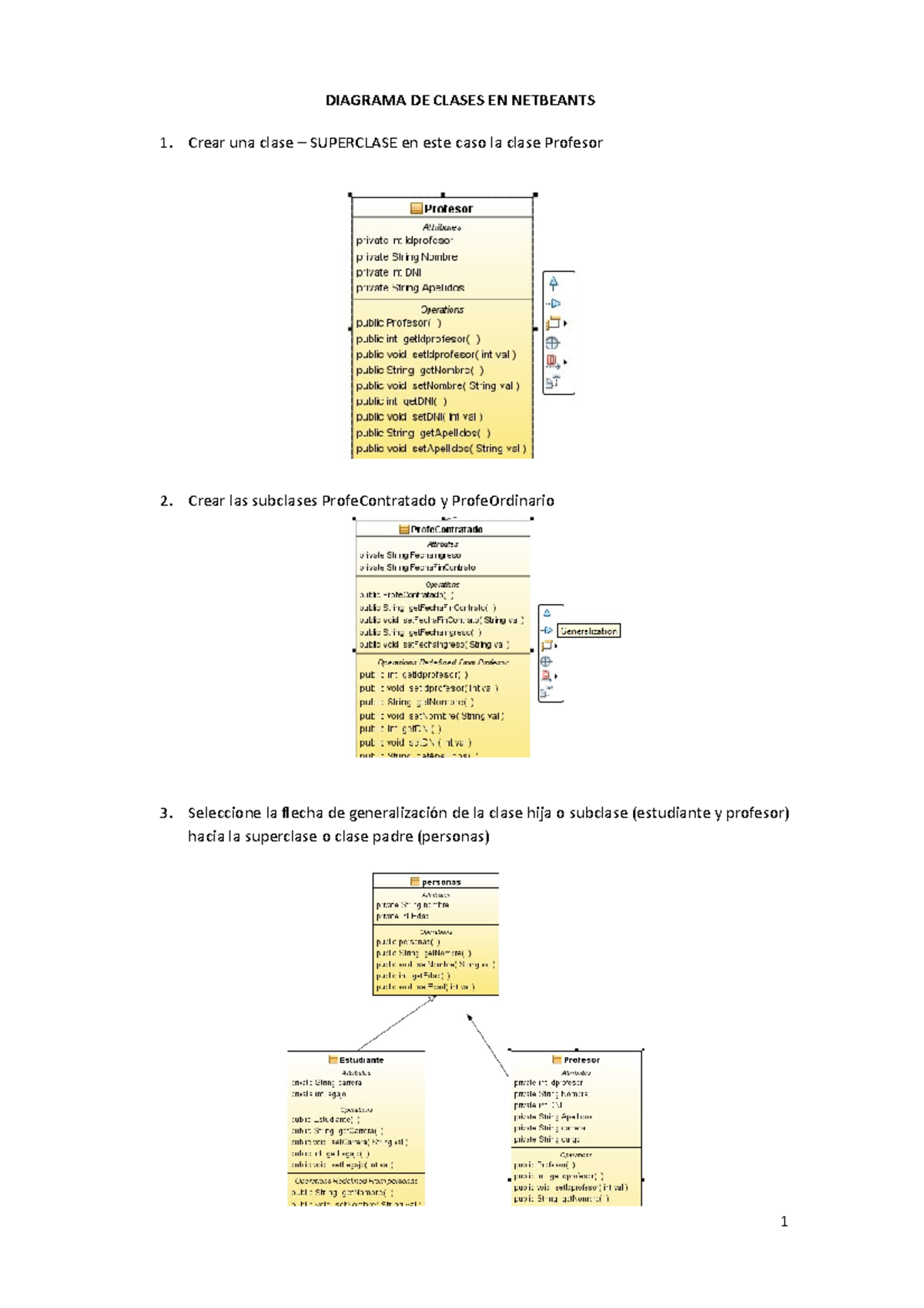 Diagrama DE Clases EN Netbeants - DIAGRAMA DE CLASES EN NETBEANTS 1 ...