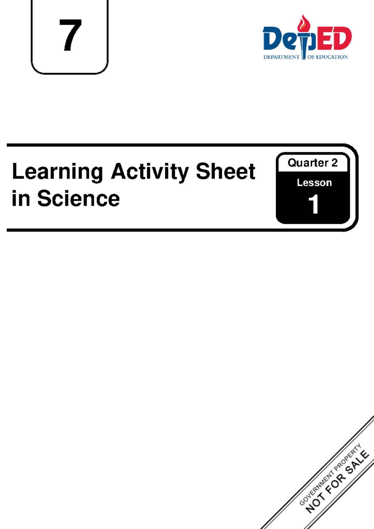 Q2 WS Science-7 Lesson 2 Week 2 - Learning Activity Sheet in Science 7 Quarter 2 Lesson 1 ...