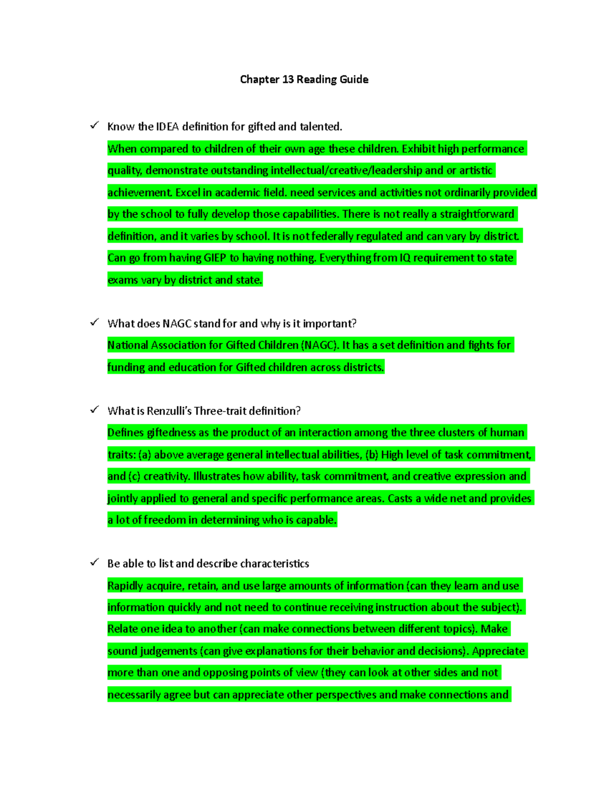 Chapter 13 Reading Guide - Chapter 13 Reading Guide Know the IDEA ...