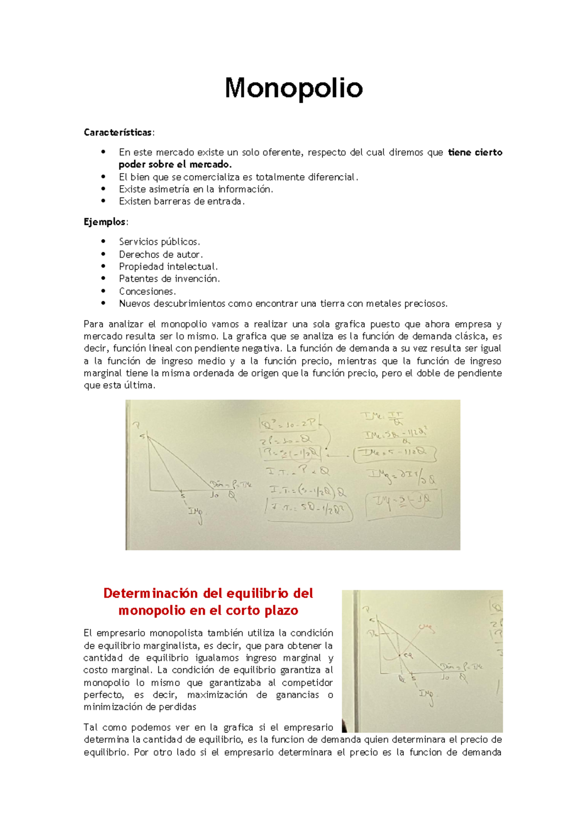 Monopolio (U5) - Monopolio Características: En este mercado existe un ...