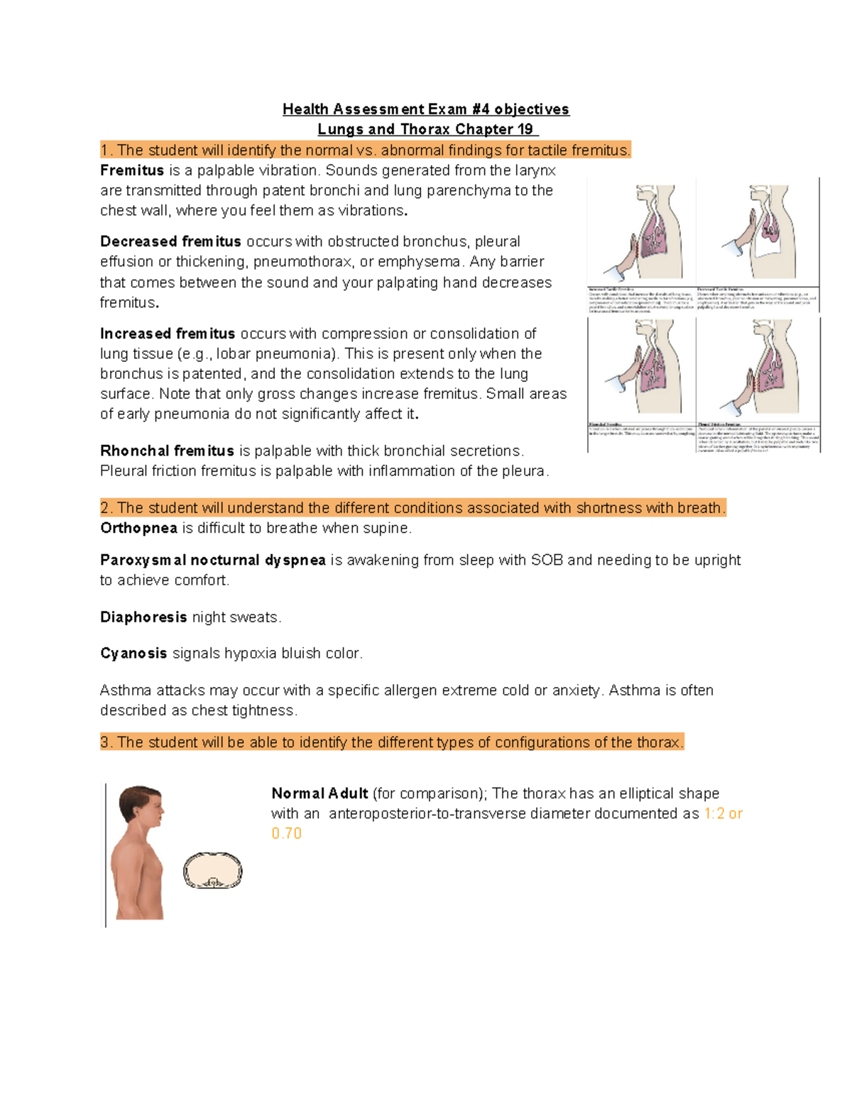 Health Assessment Exam #4 - The student will identify the normal vs ...