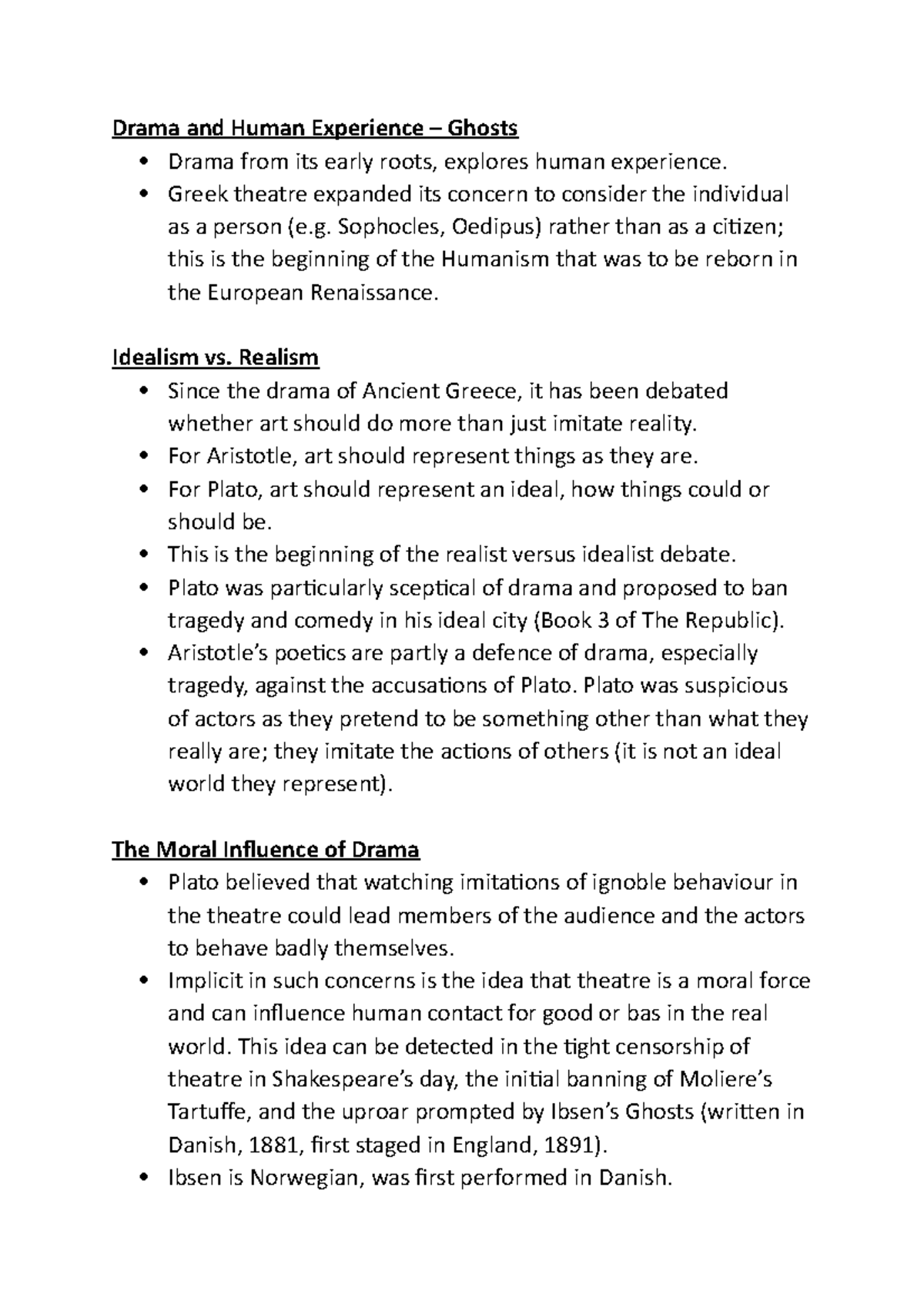 Drama and Human Experience - Greek theatre expanded its concern to ...