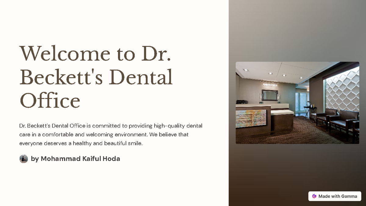 Case Study Dr Becketts Dental Office - Welcome to Dr. Beckett's Dental ...