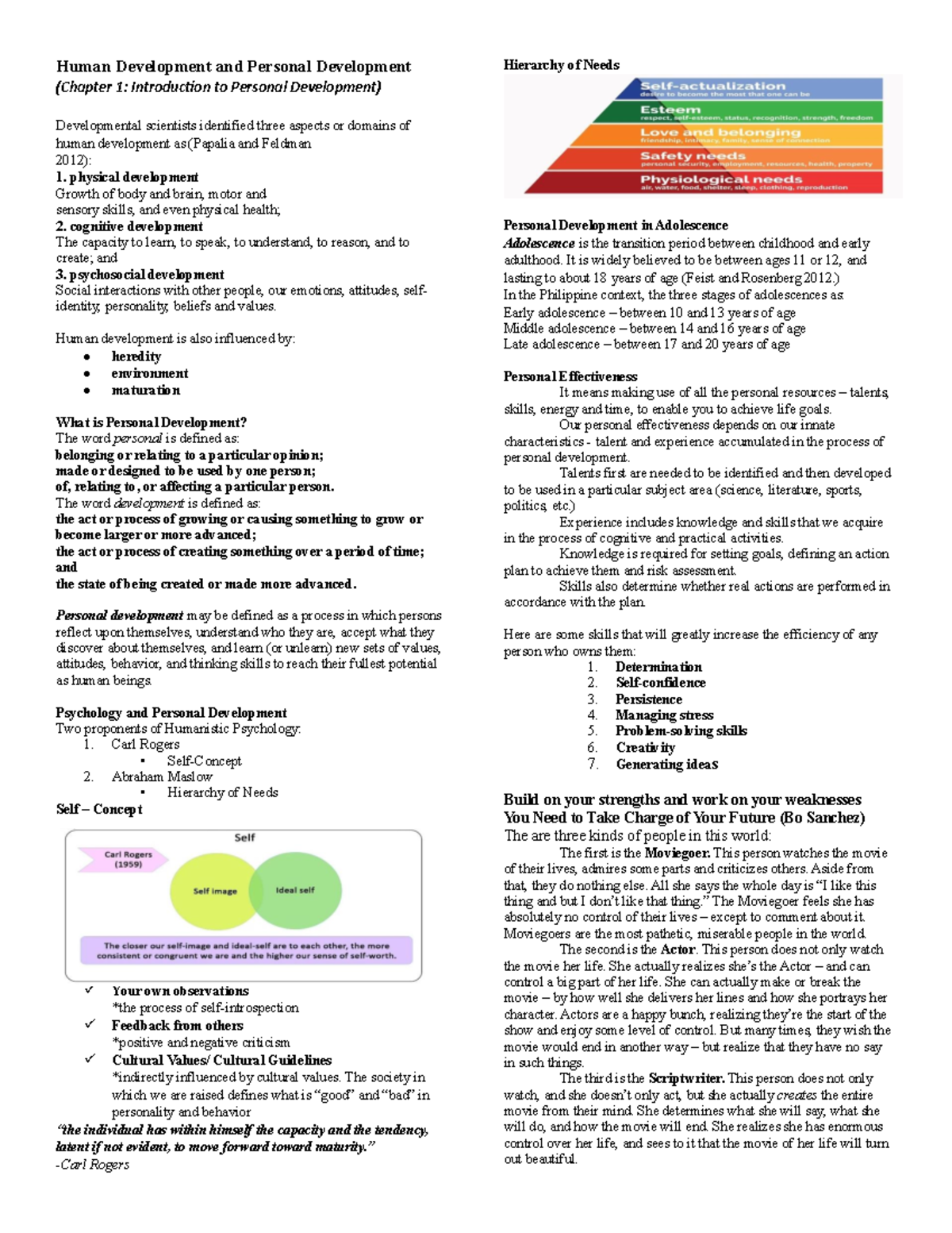 Perdev Chapter 1 6 - Human Development and Personal Development (Chapter 1: Introduction to ...