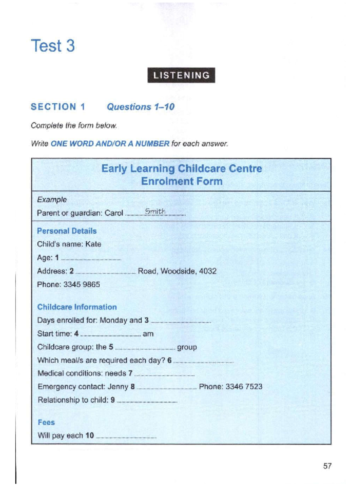 Cambridge Ielts 10 t3 - good 4 practicing - Test 3 LISTENING SECTION 1 ...