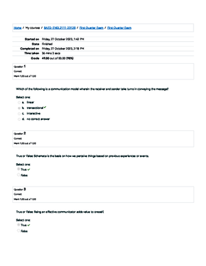 PRIM - EXAM - Home / My courses / BAED-PRIM 2121 - 2312 S / FIRST ...