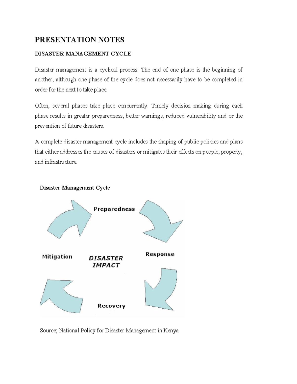 Disaster Notes Harmonized Topic Presentation. - PRESENTATION NOTES ...