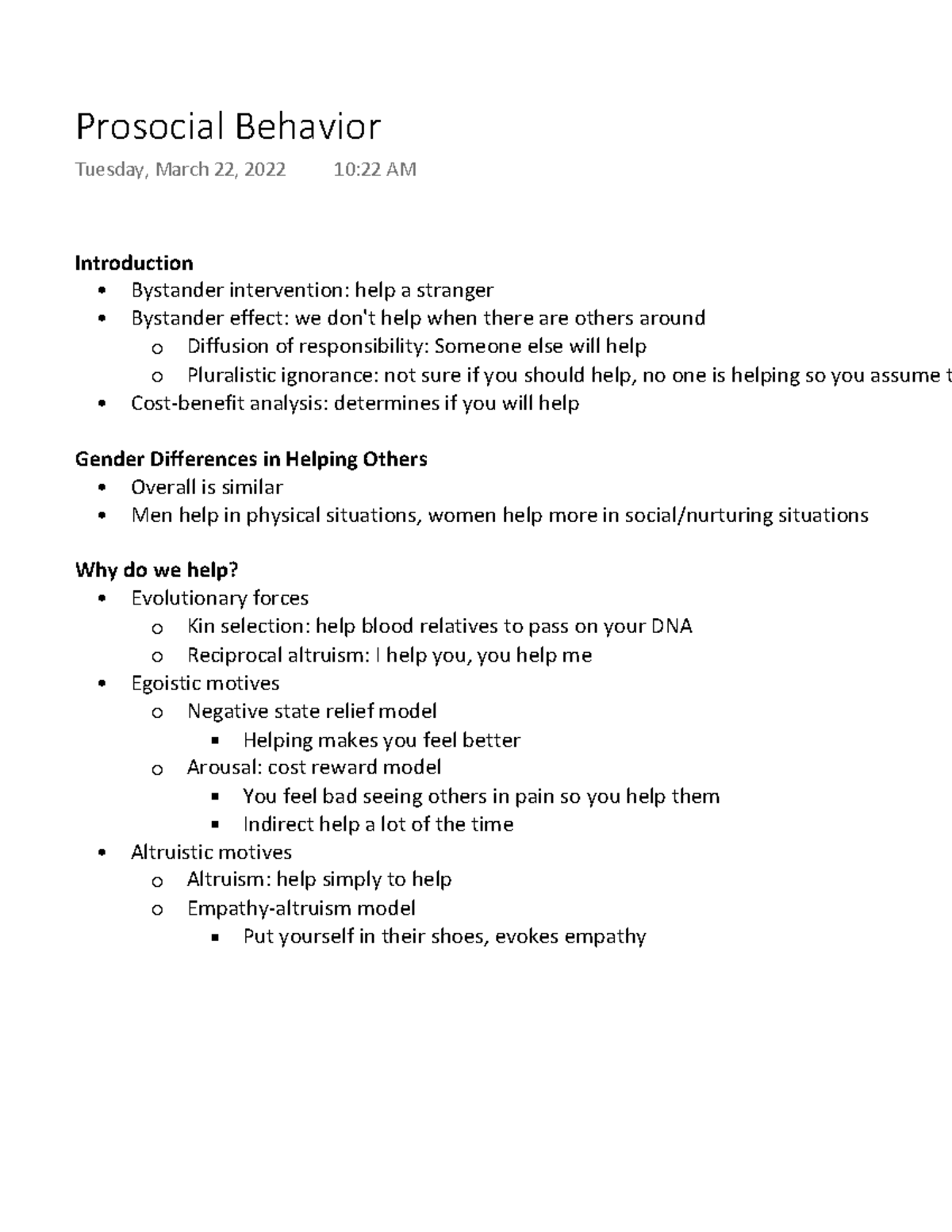 Prosocial Behavior - This is for Jared's psych class. - Introduction ...