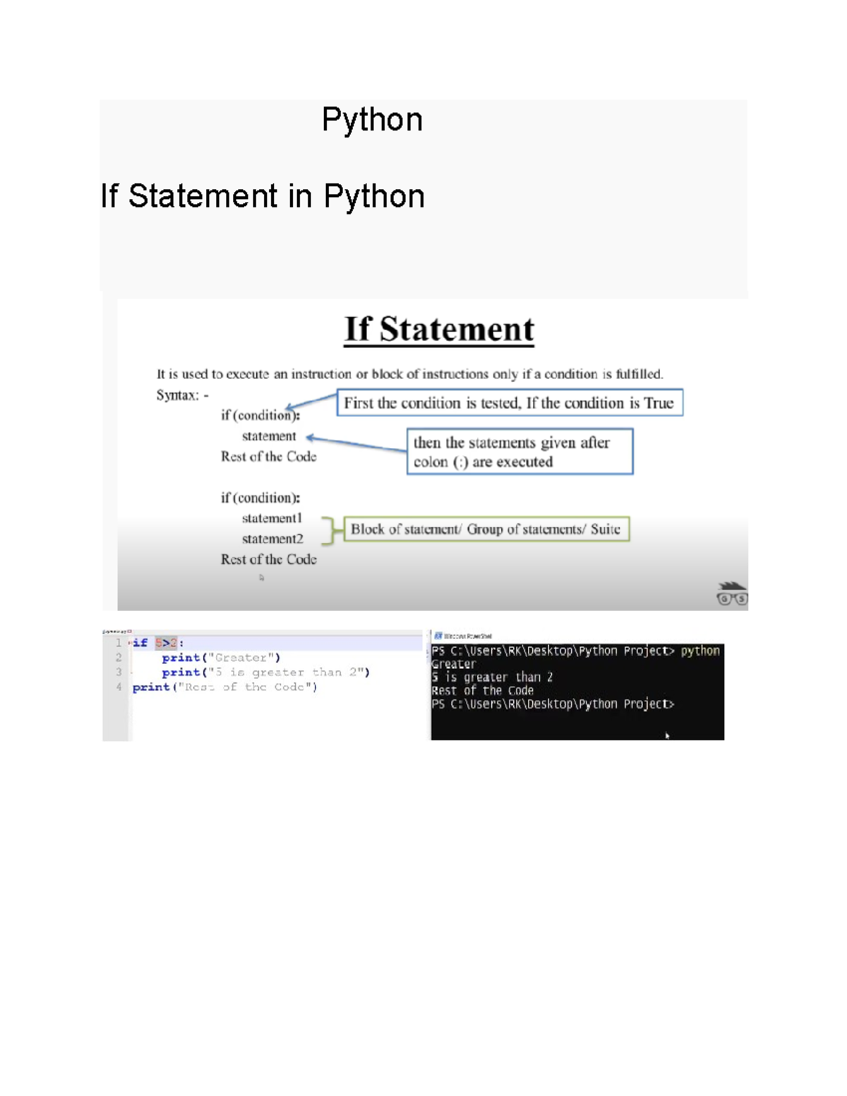 Myy Python - Programming With Python -I - Python If Statement in Python ...