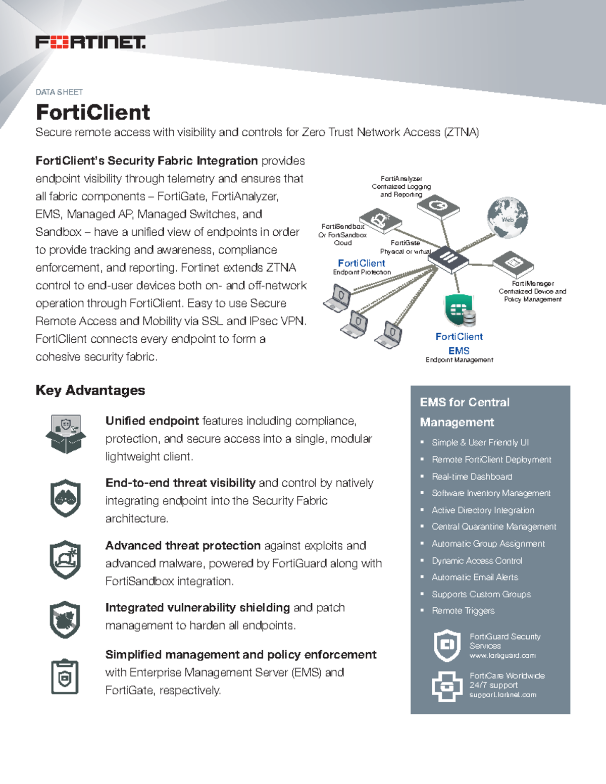 Forticlient - DATA SHEET FortiClient Secure remote access with ...