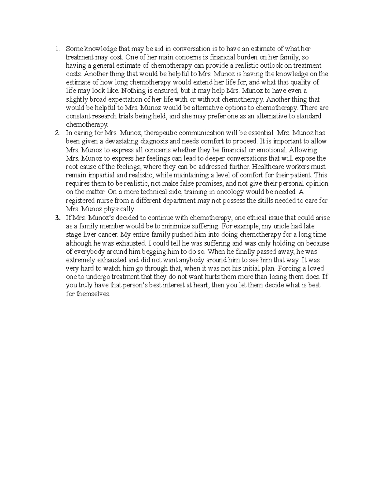 Mod 2 - Cancer - Some knowledge that may be aid in conversation is to ...
