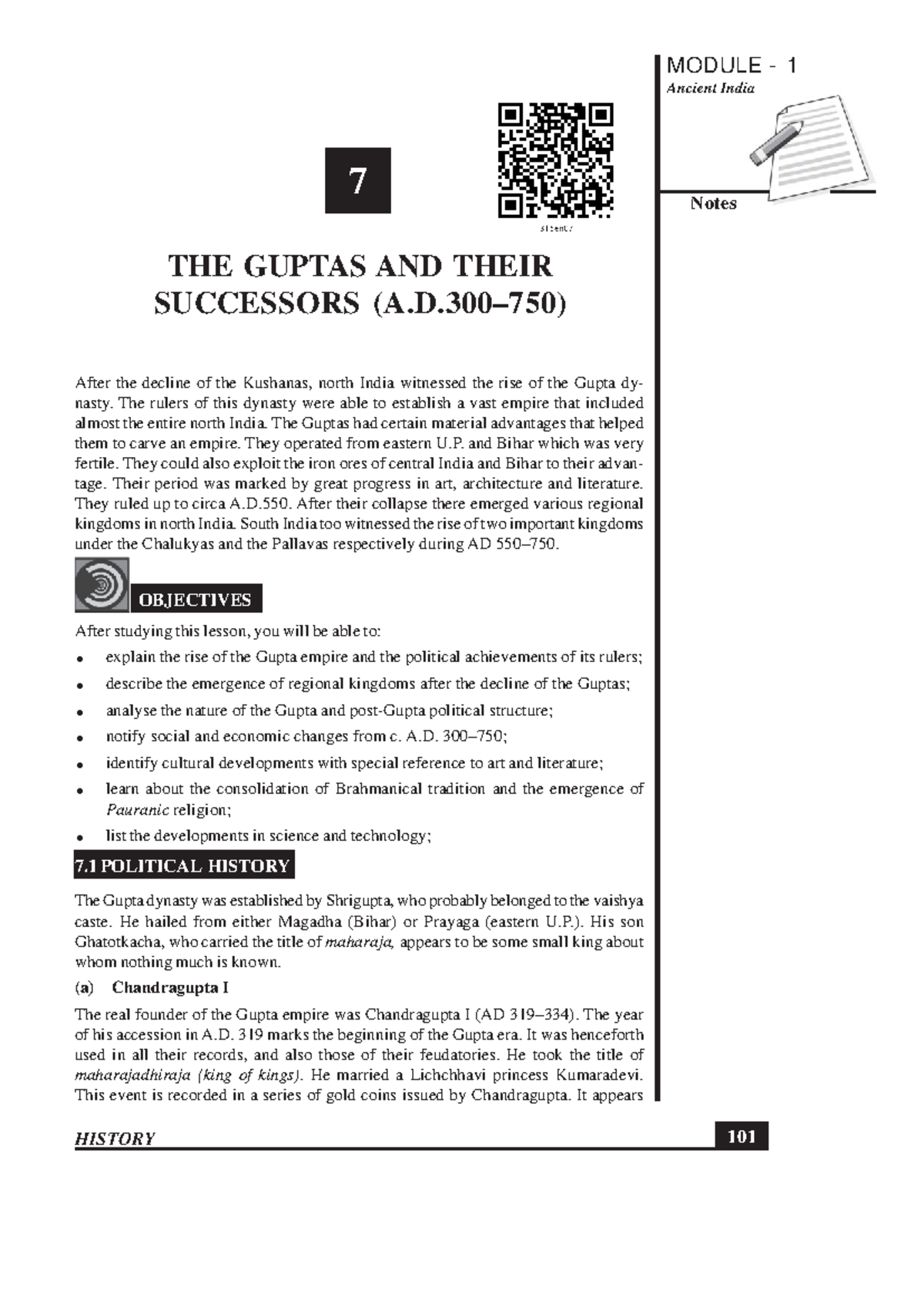 315 History Eng Lesson 7 - Ancient India THE GUPTAS AND THEIR ...