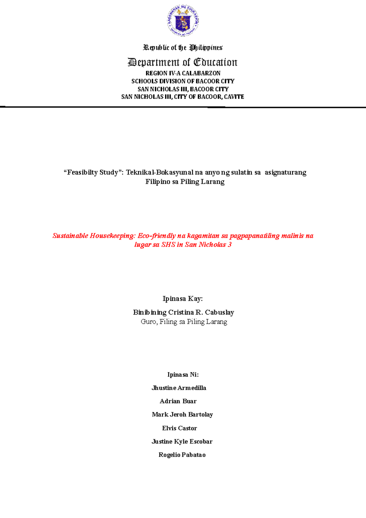 Document-4 - Hindi he - Department of Education REGION IV-A CALABARZON ...