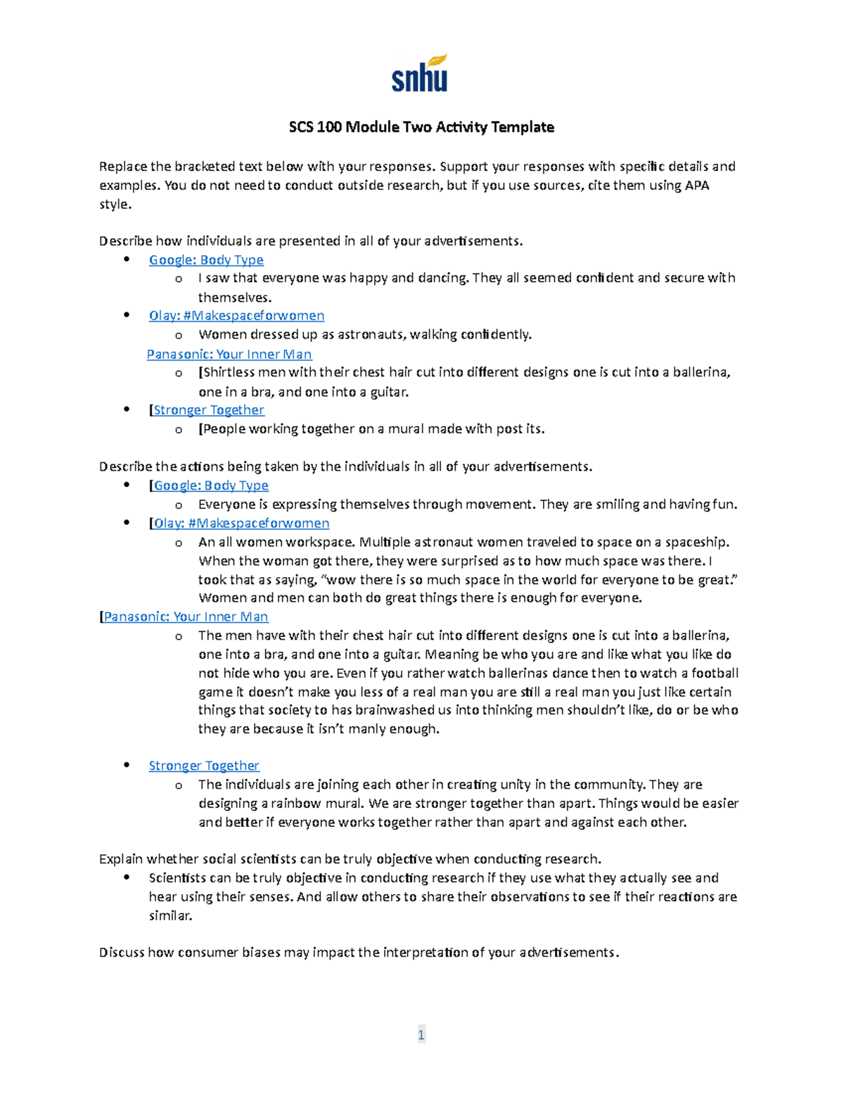 SCS 100 Module Two Activity Template - SCS 100 Module Two Activity ...