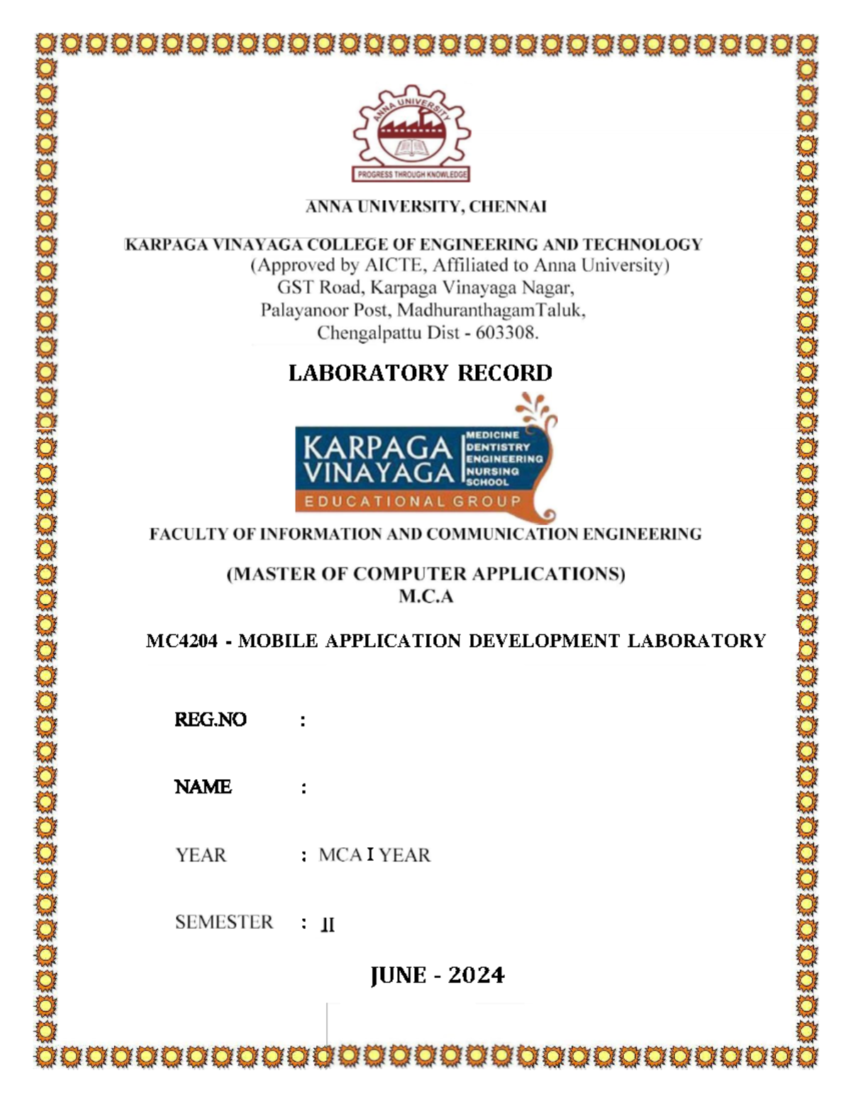 MAD Lab Record Final - this material for studying purpose - LABORATORY ...