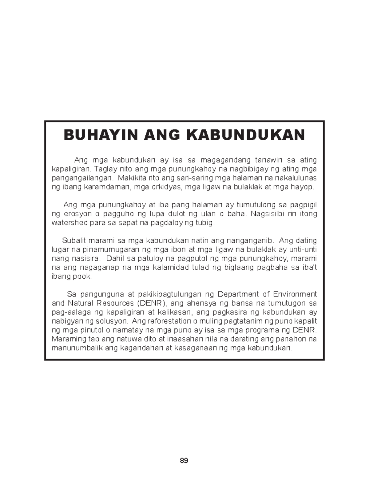 Buhayin ANG Kabundukan - 89 BUHAYIN ANG KABUNDUKAN Ang mga kabundukan ...