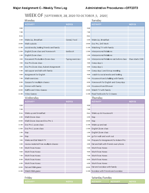 Time Management Reflective Report - [Time Management Report) 10/7/ This ...