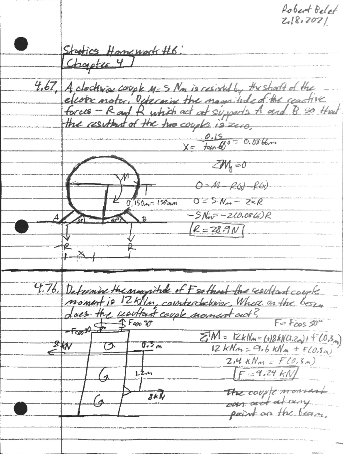 Statics Homework #6 - EGN 3311 - Studocu