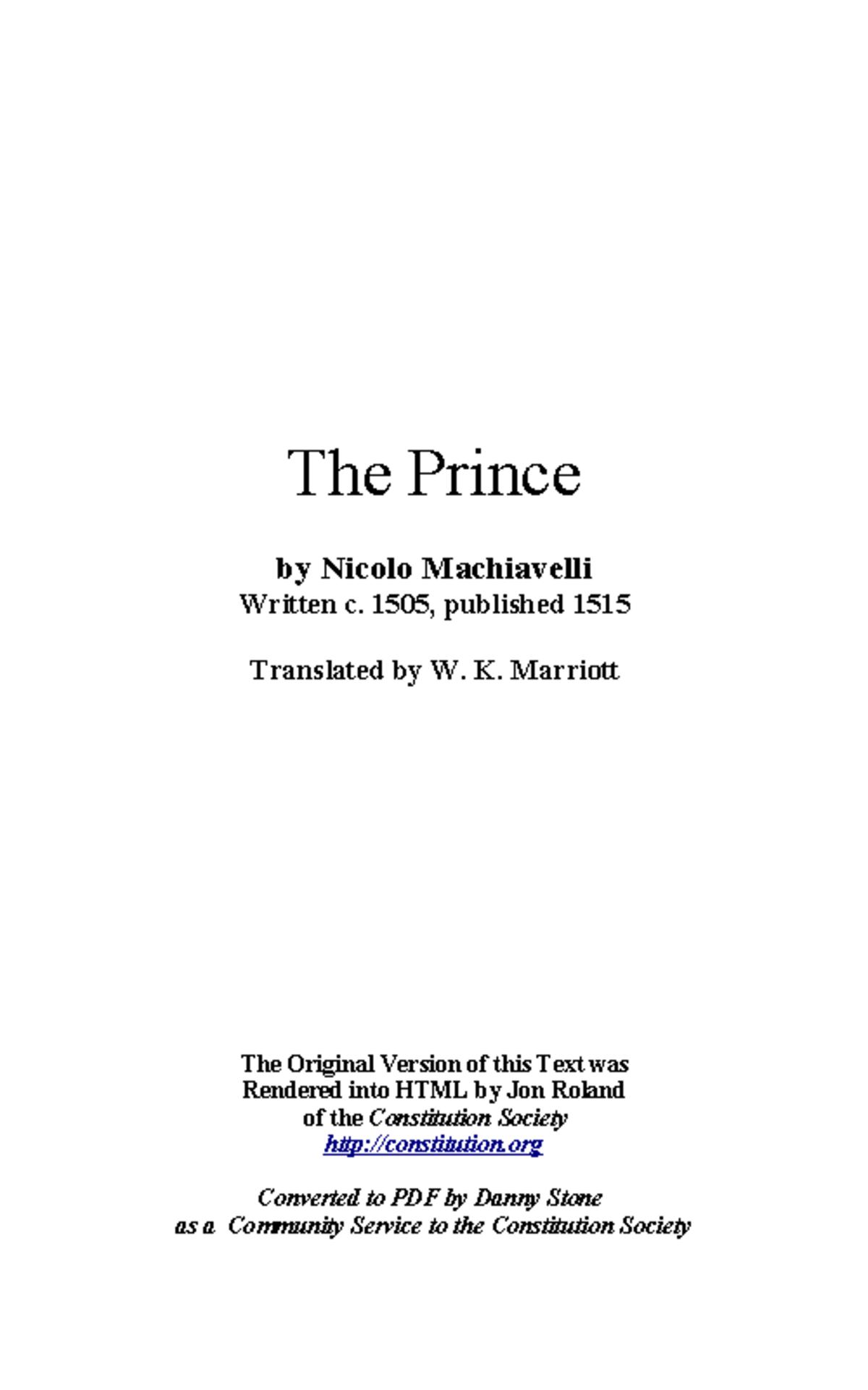 THE Prince - Nicolo Machiavelli - The Prince ####### by Nicolo ...