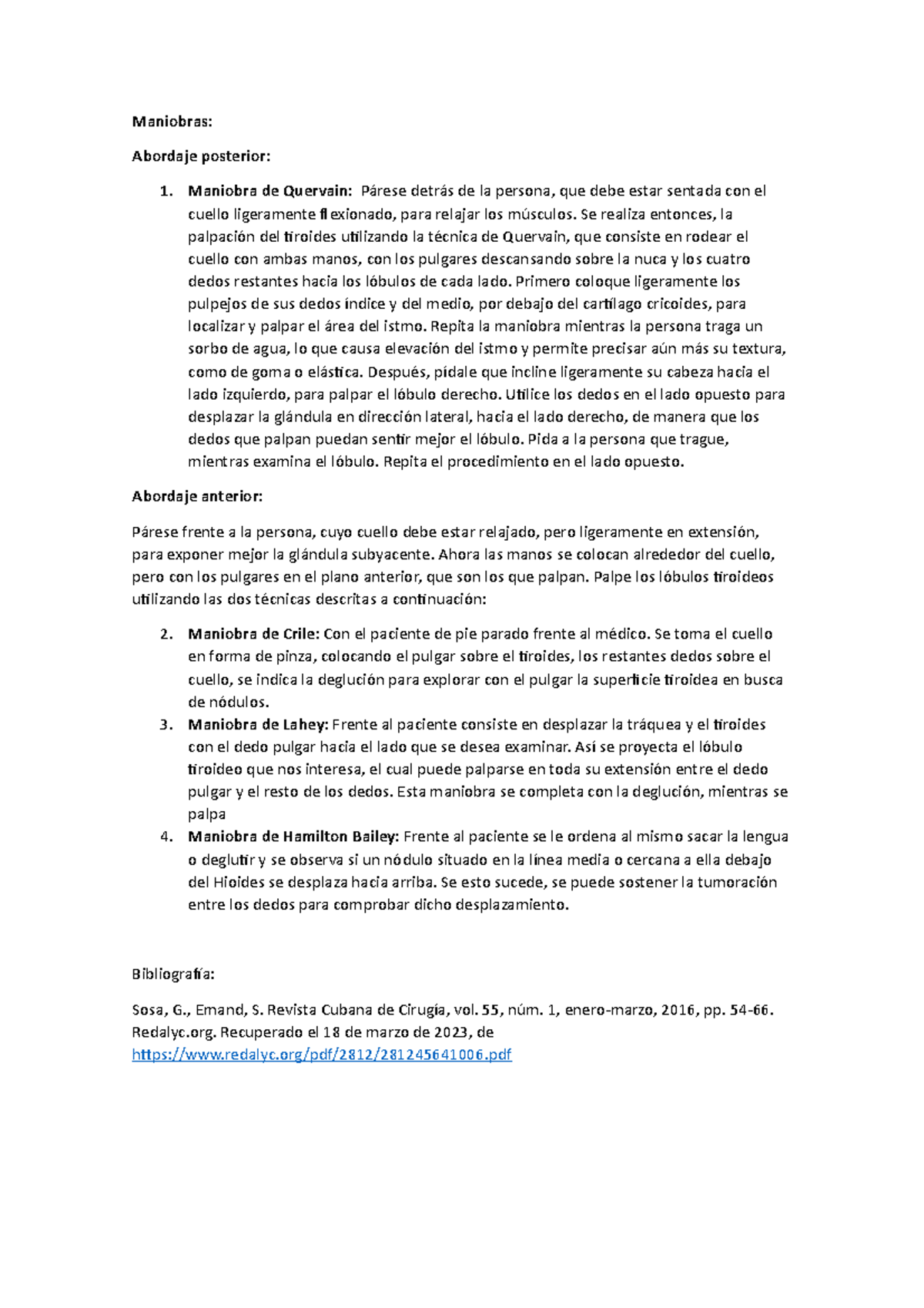 Maniobras glándula tiroides - Maniobras: Abordaje posterior: Maniobra ...