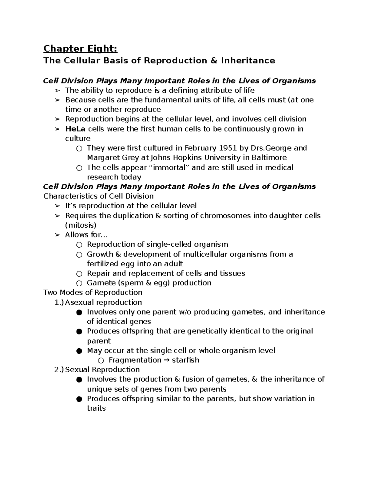 Ch. 8 notes - Professor Salvatore's in class lecture. - Chapter Eight ...