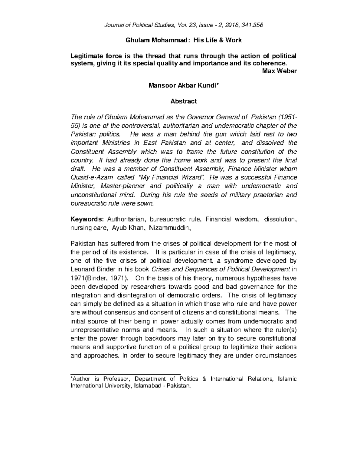 Ghulam Muhammad (governor-general of Pakistan). He is the 3rd governor ...