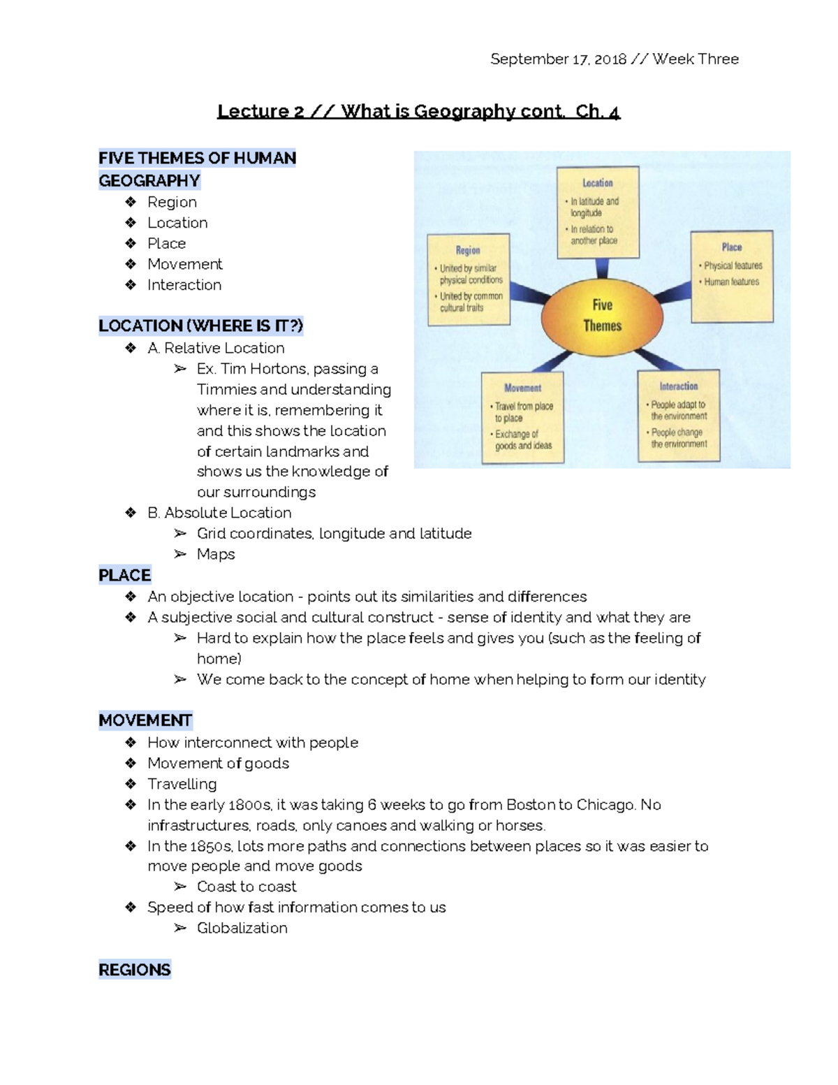 ENST/GEOG 1020 - Lecture 2 - September 17, 2018 Week Three Lecture 2 ...