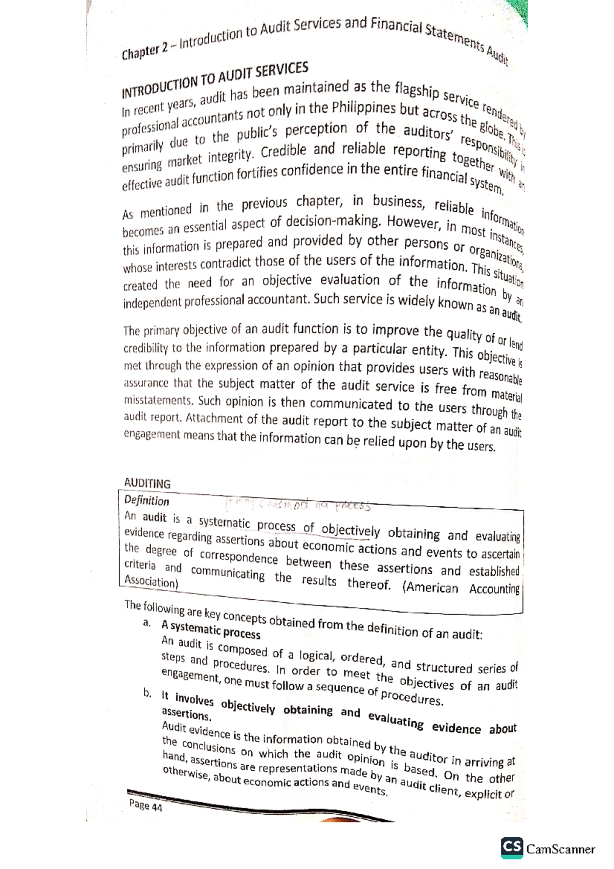 CH2 - Read - Auditing and Assurance Principles - Studocu