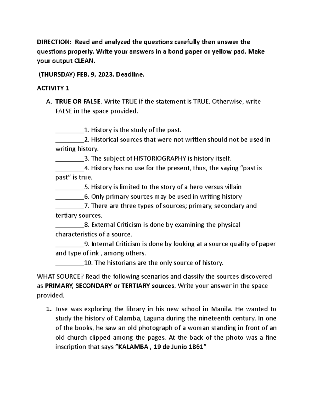 Activity-1 - reading in philippine history - DIRECTION: Read and ...