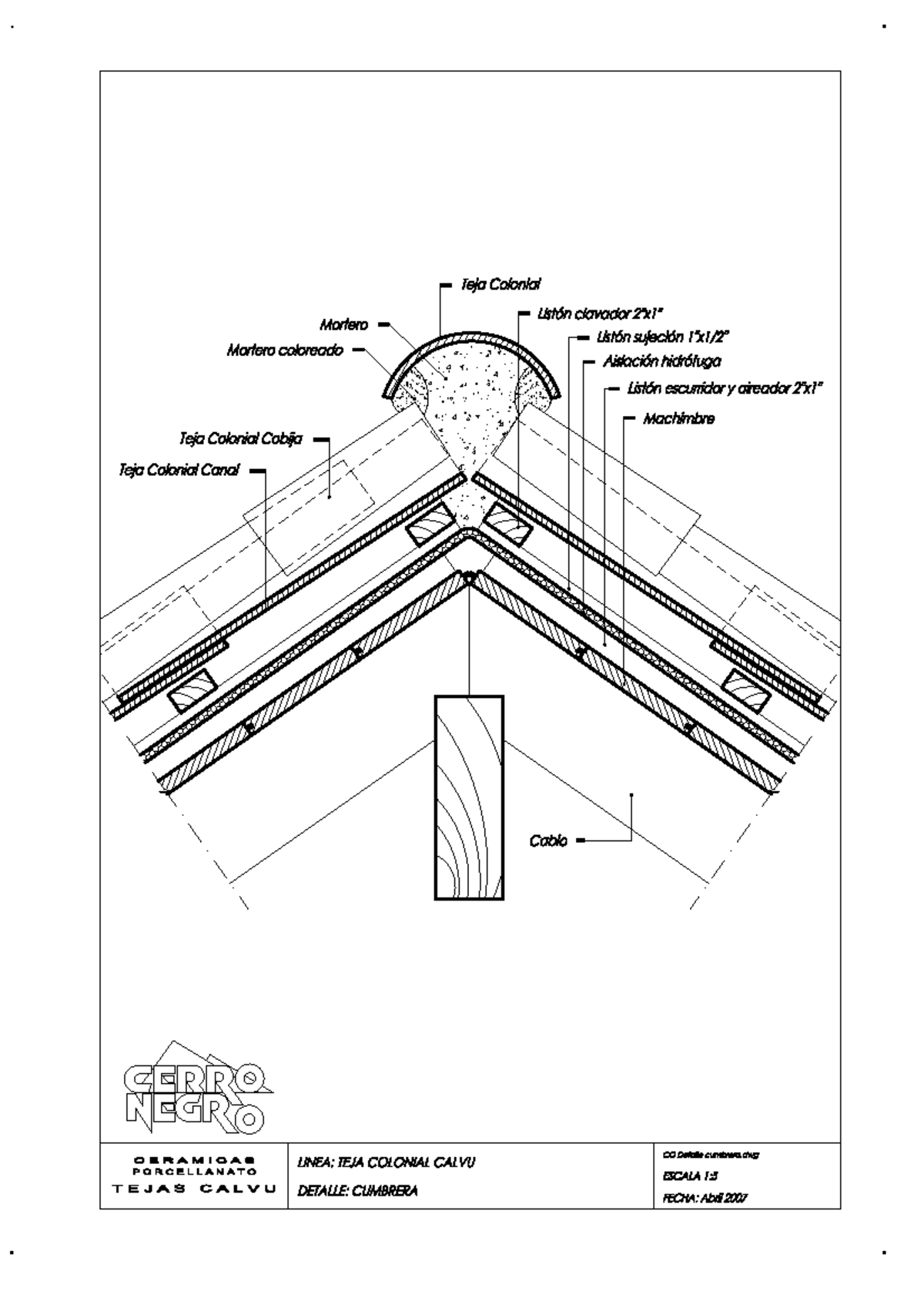 CO Detalle cumbrera - Construcciones 1 - Studocu