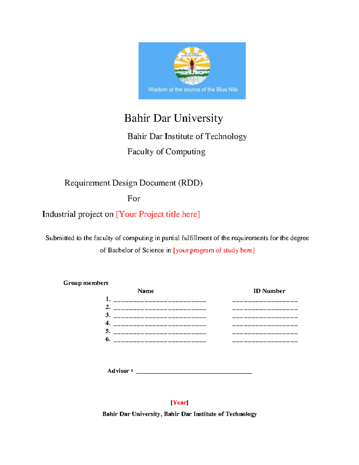 Annex II Documentation template For Requirement Design Document RDD ...