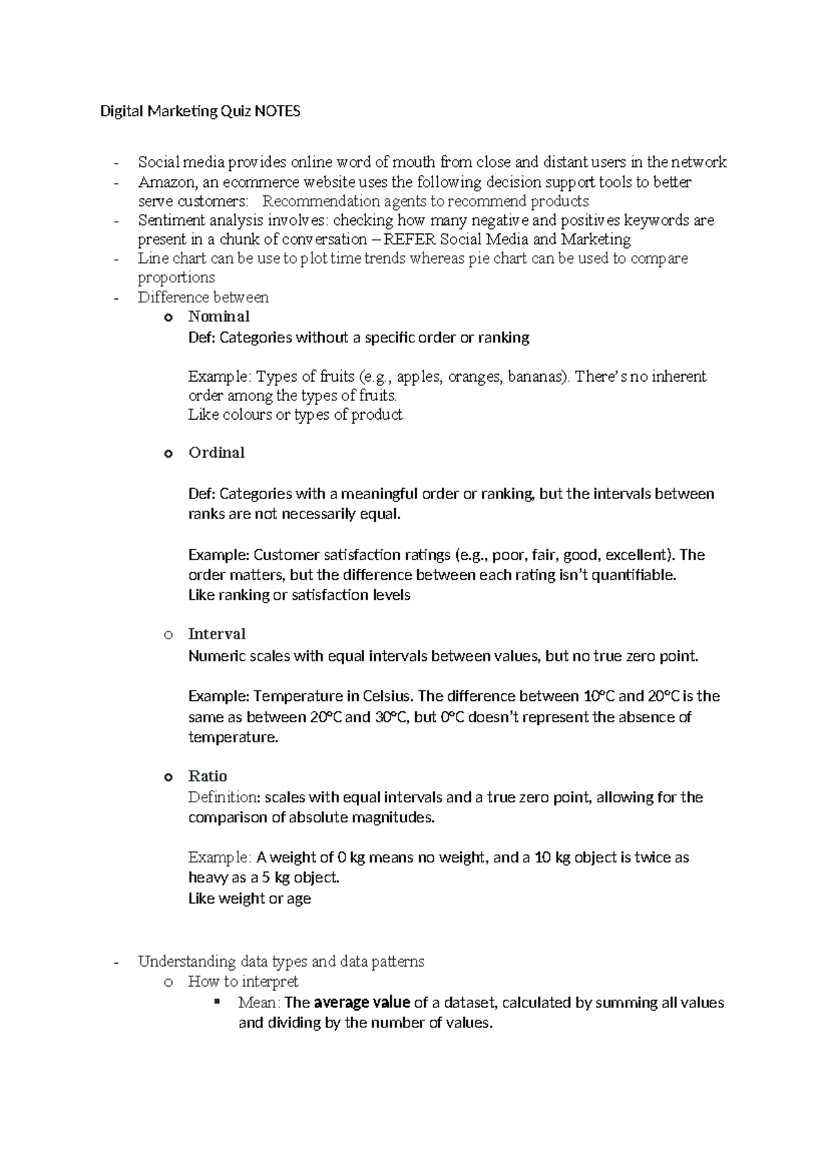 Digital Marketing Quiz Notes - Digital Marketing Quiz NOTES - Social ...