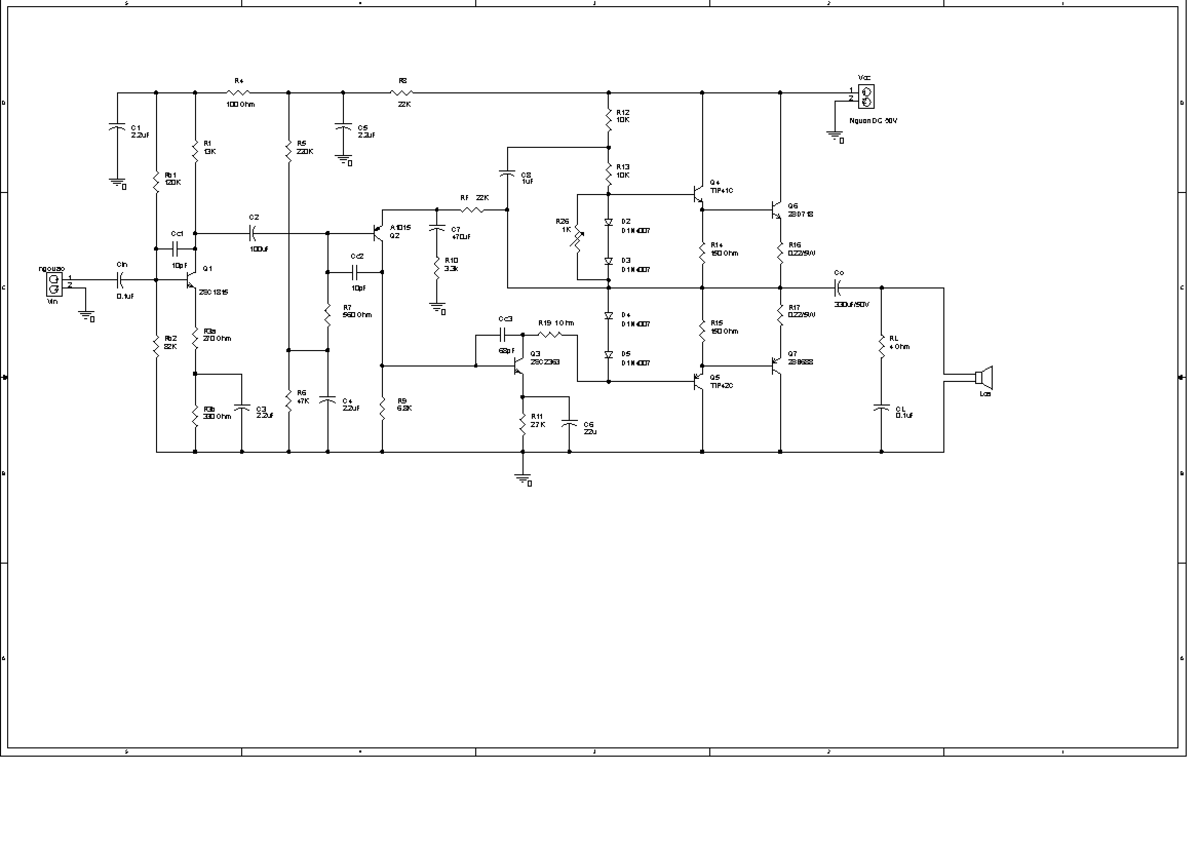 Mach KD OTL don - xem về mạch OTL đơn - 5 5 4 4 3 3 2 2 1 1 D D C C B B ...
