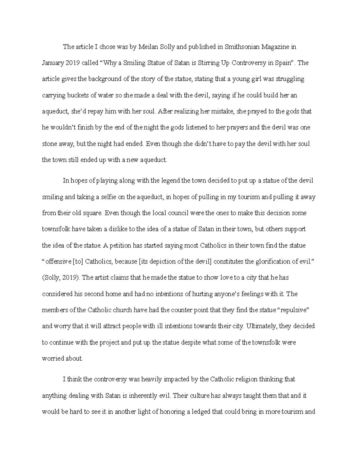 Short Answer 8 - The article I chose was by Meilan Solly and published ...