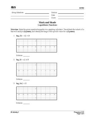 SH1902 - General Mathematics 01 Worksheet 1 - SH 01 Worksheet 1 ...