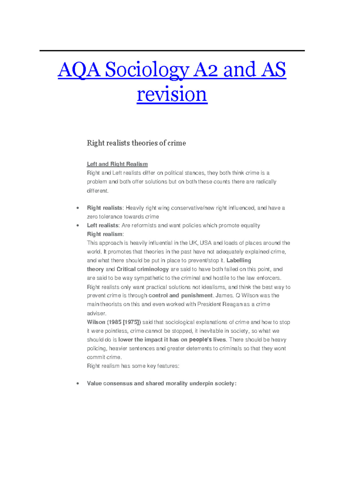AQA Sociology A2 and AS revision - AQA Sociology A2 and AS revision ...