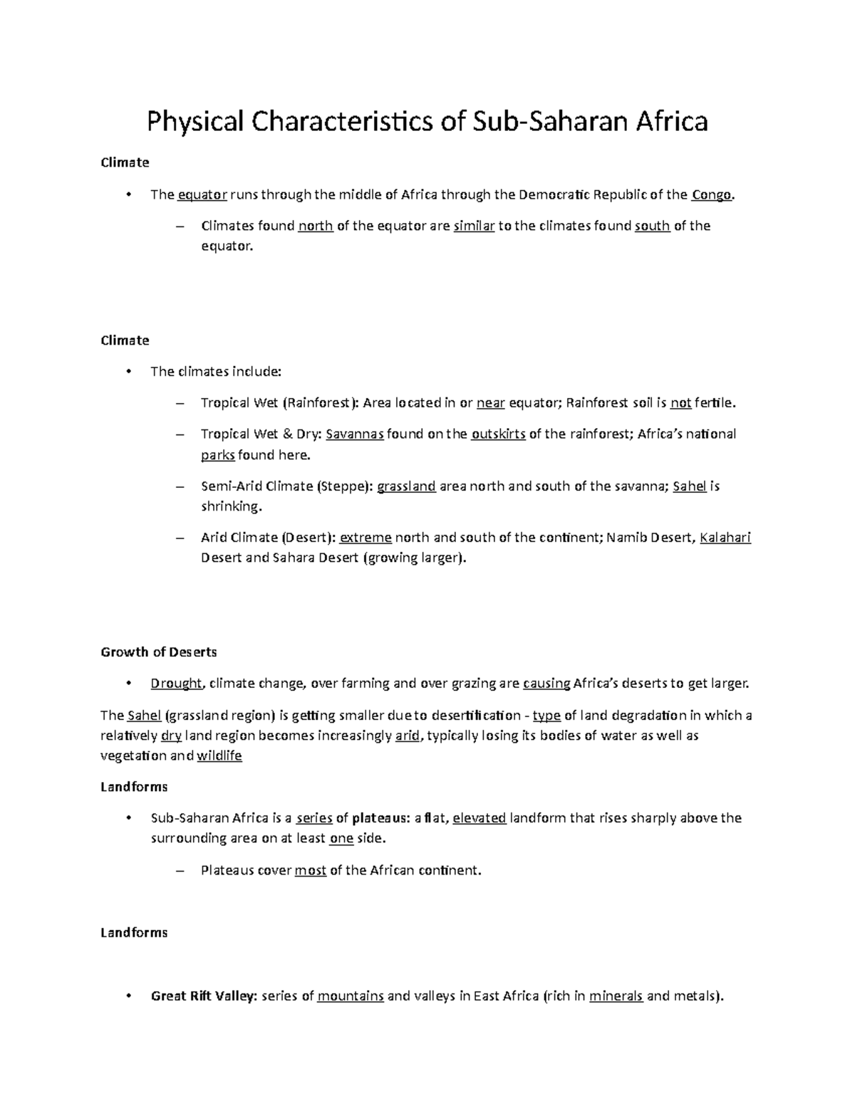 Physical Characteristics of Sub - Physical Characteristics of Sub ...