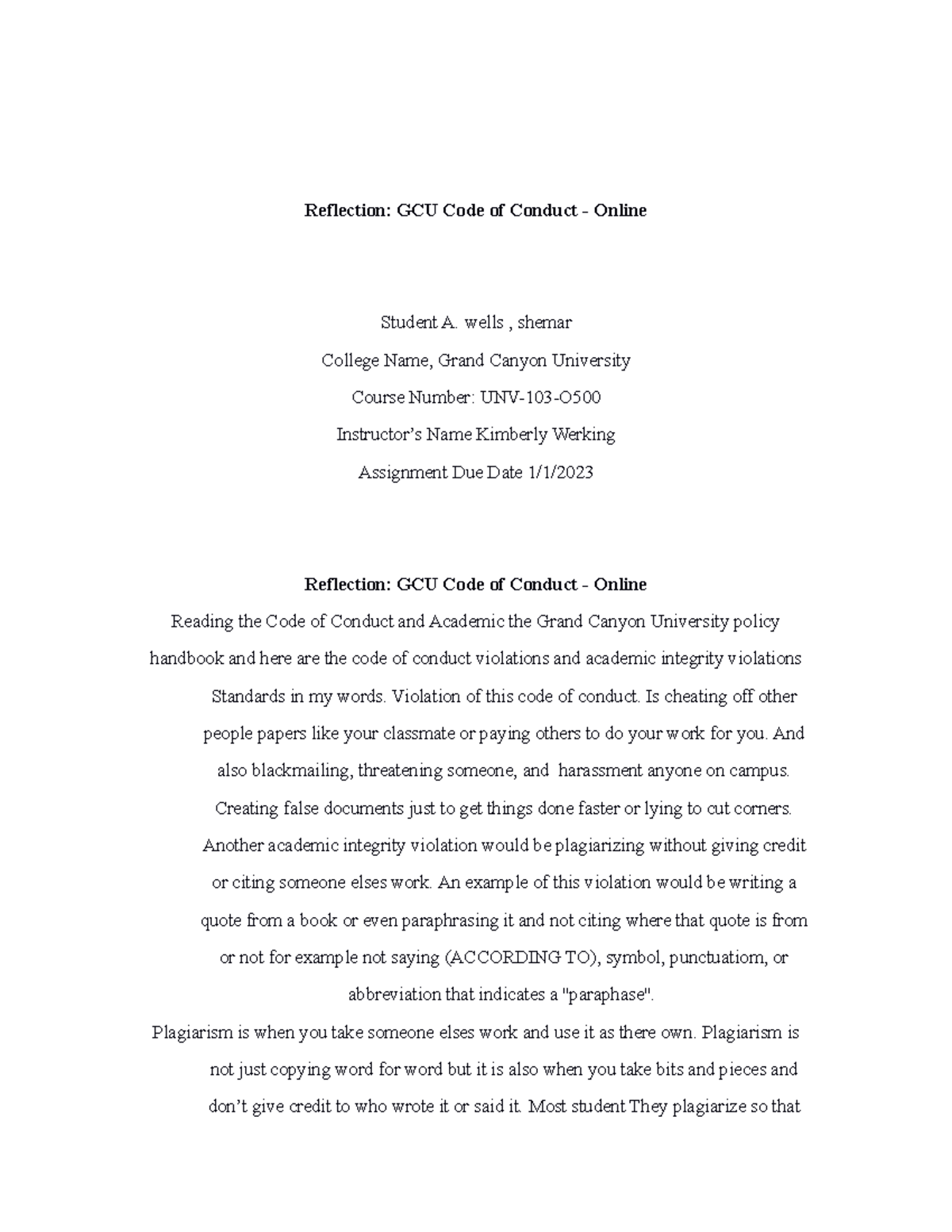 Writing Center Style Apa 7th Edition Template Without Abstract