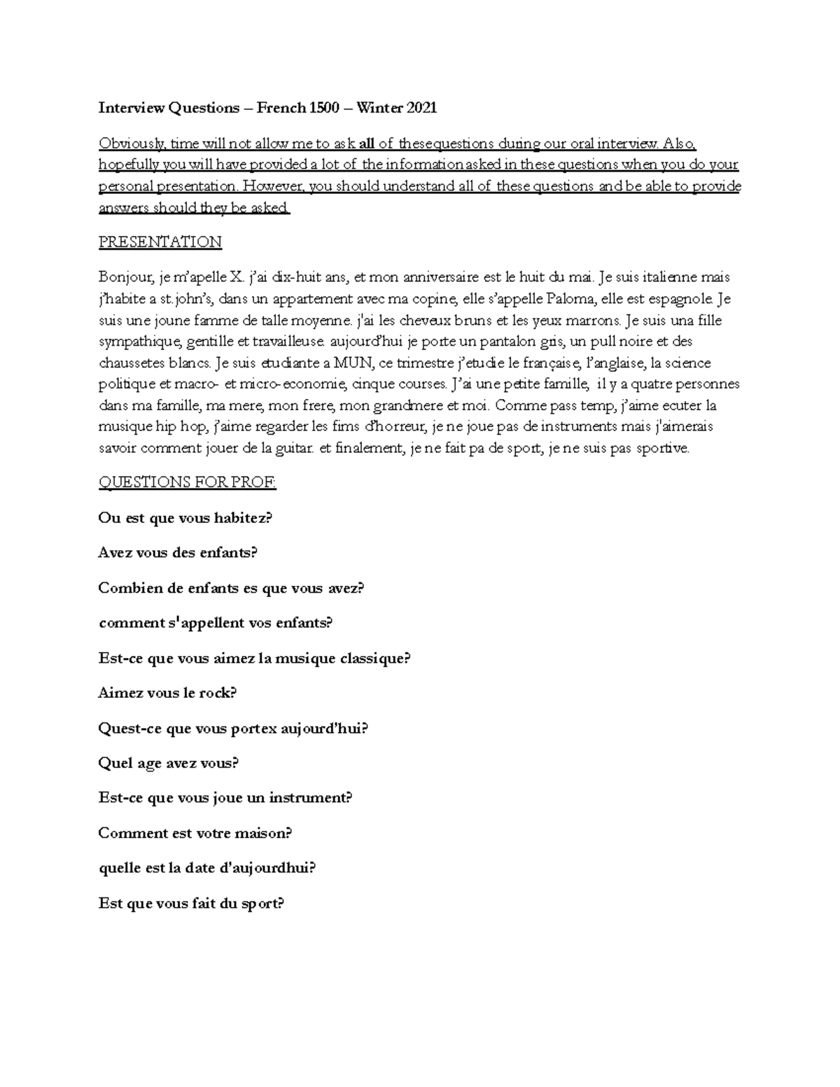 French 1500-Interview Questions - Interview Questions – French 1500 ...