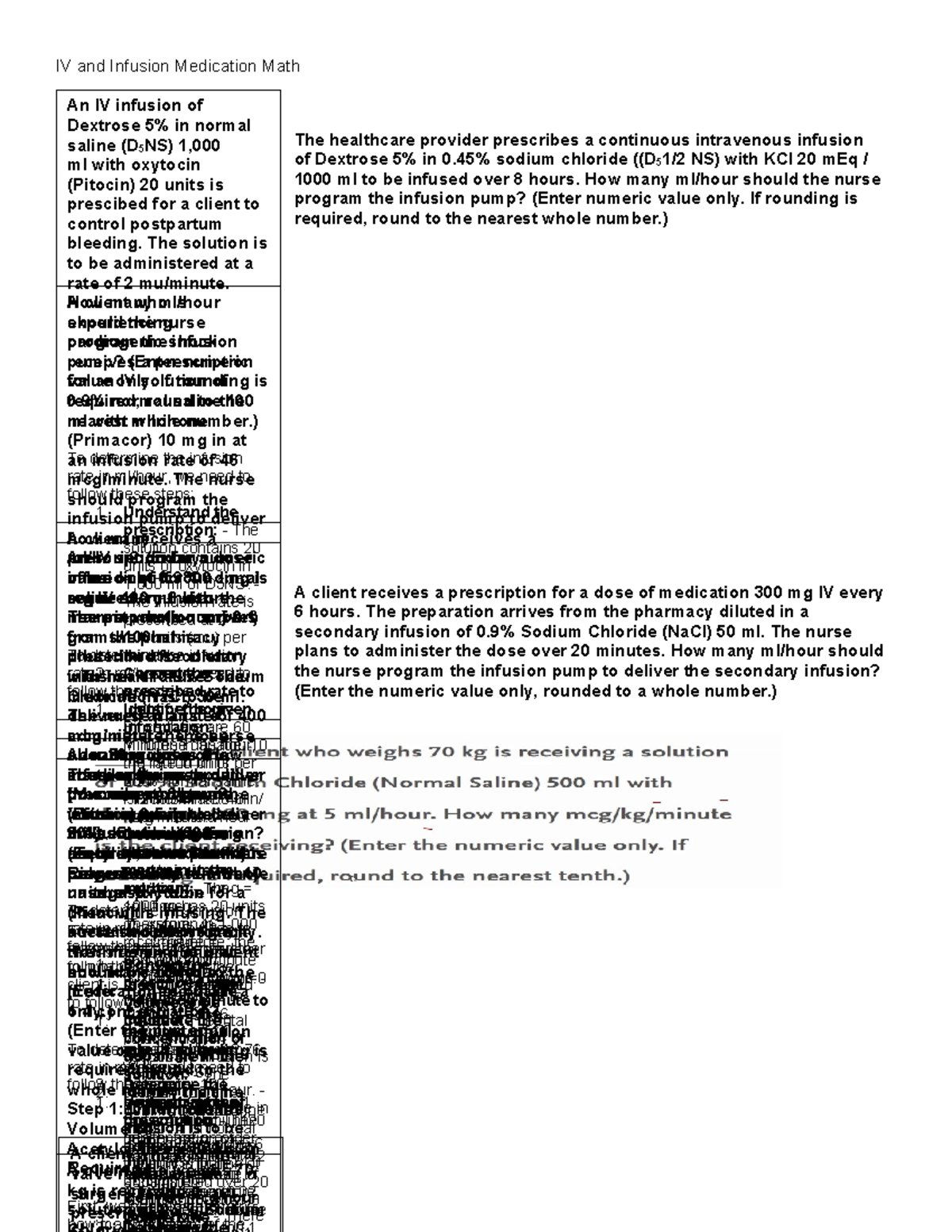 IV Infusion Questions - IV and Infusion Medication Math The healthcare ...