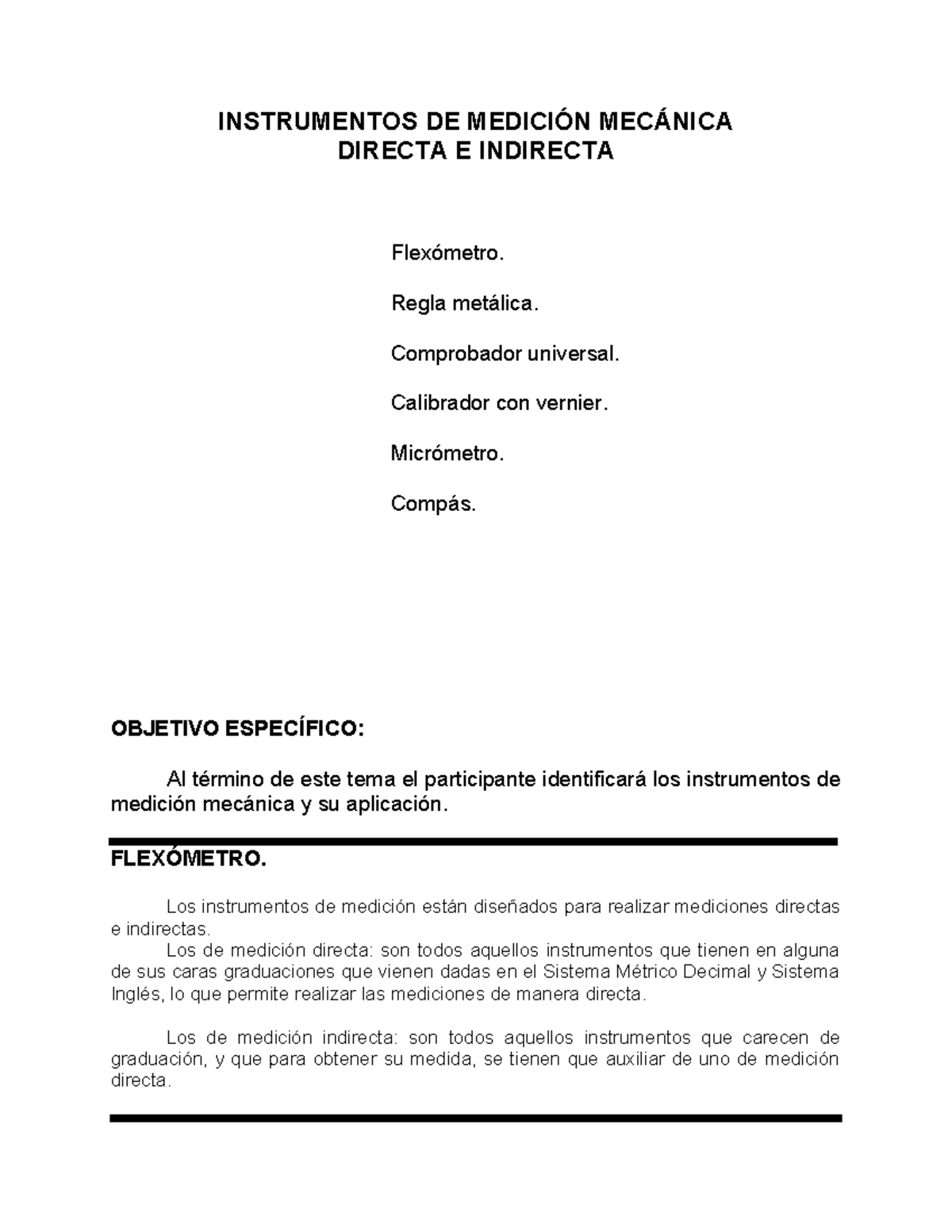 Unidad 3 - Normalizacion - INSTRUMENTOS DE MEDICIÓN MECÁNICA DIRECTA E ...